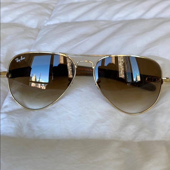 Ray-Ban | Accessories | Ray Ban Gold Aviator Sunglasses | Poshmark